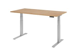 4032062182628 - Sitz-Steh-Schreibtisch Basic VXDKB16 N S elektrisch höhenverstellbar 64-129cm (H) 160x80cm (BxT) rechteckig nussbaum   silb