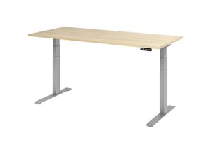 4032062182703 - Sitz-Steh-Schreibtisch Basic VXDKB19 E S elektrisch höhenverstellbar 64-129cm (H) 180x80cm (BxT) rechteckig eiche   silber 