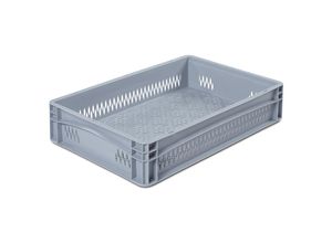 4250677904569 - Euronorm-Behälter LxB 600 x 400 mm Wände und Boden durchbrochen Höhe 120 mm kaiserkraft