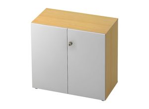 4032062025949 - eurokraft pro Aktenschrank Flügeltüren 1 Fachboden Buche   alusilber