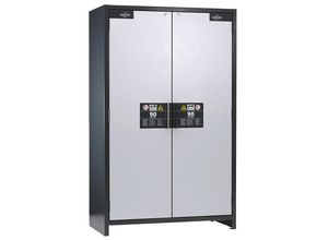 4250101115288 - asecos Feuerbeständiger Industrie-Gefahrstoffschrank Typ 90 HxBxT 1955 x 1200 x 615 mm 2-türig weißaluminium