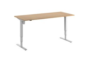 4061753266101 - Schreibtisch Atlanta elektrisch höhenverstellbar gerade BxT 1800 x 800 mm Buche weiß kaiserkraft