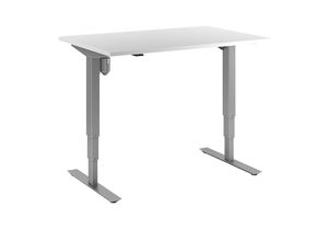 4061753258434 - Schreibtisch Atlanta elektrisch höhenverstellbar gerade BxT 1200 x 800 mm weiß silber kaiserkraft