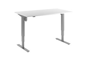 4061753258618 - Schreibtisch Atlanta elektrisch höhenverstellbar gerade BxT 1400 x 800 mm weiß silber kaiserkraft