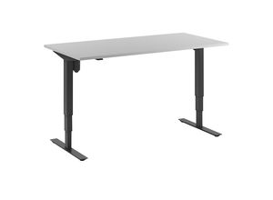 4061753258816 - Schreibtisch Atlanta elektrisch höhenverstellbar gerade BxT 1600 x 800 mm lichtgrau schwarz kaiserkraft