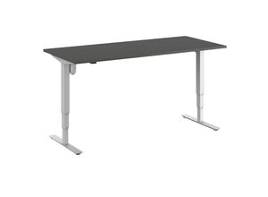 4061753266132 - Schreibtisch Atlanta elektrisch höhenverstellbar gerade BxT 1800 x 800 mm dunkelgrau weiß kaiserkraft