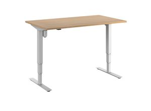 4061753258533 - Schreibtisch Atlanta elektrisch höhenverstellbar gerade BxT 1400 x 800 mm Buche weiß kaiserkraft