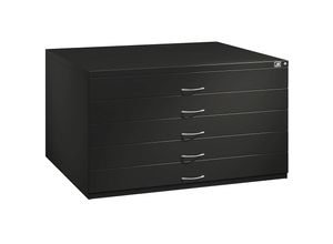 4068192050124 - CP 7200 Planschrank schwarzgrau verkehrsweiß 5 Schubladen 1350 x 960 x 760 cm