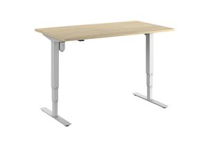 4061753258595 - Schreibtisch Atlanta elektrisch höhenverstellbar gerade BxT 1400 x 800 mm Eiche weiß kaiserkraft