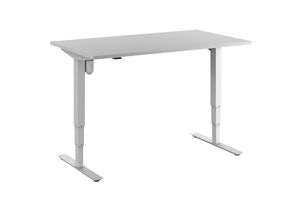 4061753258656 - Schreibtisch Atlanta elektrisch höhenverstellbar gerade BxT 1400 x 800 mm lichtgrau weiß kaiserkraft