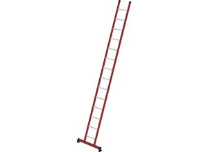 4031405353145 - MUNK Günzburger Steigtechnik 35314 Kunststoff Anlegeleiter inkl Traverse Arbeitshöhe (max) 53 m Rot Silber 112 kg