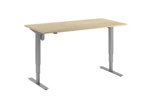 4061753258762 - Schreibtisch Atlanta elektrisch höhenverstellbar gerade BxT 1600 x 800 mm Eiche silber kaiserkraft