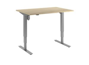 4061753258403 - Schreibtisch Atlanta elektrisch höhenverstellbar gerade BxT 1200 x 800 mm Eiche silber kaiserkraft
