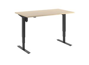 4061753258489 - Schreibtisch Atlanta elektrisch höhenverstellbar gerade BxT 1400 x 800 mm Birke schwarz kaiserkraft