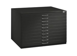 4067521473689 - CP 7100 Planschrank schwarzgrau weißaluminium 10 Schubladen 1100 x 765 x 760 cm