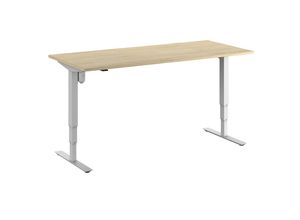 4061753266163 - Schreibtisch Atlanta elektrisch höhenverstellbar gerade BxT 1800 x 800 mm Eiche weiß kaiserkraft