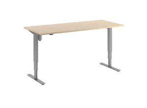 4061753266064 - Schreibtisch Atlanta elektrisch höhenverstellbar gerade BxT 1800 x 800 mm Birke silber kaiserkraft