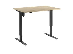 4061753258397 - Schreibtisch Atlanta elektrisch höhenverstellbar gerade BxT 1200 x 800 mm Eiche schwarz kaiserkraft