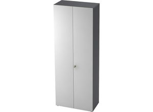 4032062158142 - eurokraft pro Garderobenschrank 2 Fachböden 1 Kleiderstange graphit  alusilber