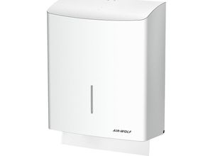 4045504601120 - AIR-WOLF Edelstahl-Papierhandtuchspender ca 600 Falthandtücher Edelstahl weiß