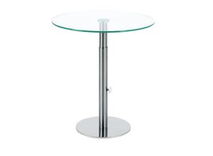 4050558000737 - Beistelltisch höhenverstellbar Ø 495 mm Höhe 485 - 650 mm Glasplatte klar kaiserkraft