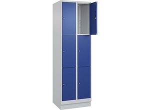 4066681683334 - Schließfachschrank Classic PLUS enzianblau lichtgrau 080020-203 S10003 6 Schließfächer 600 x 500 x 1950 cm 4066681683334 CP