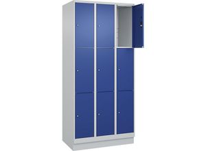 4066681684232 - Schließfachschrank Classic PLUS enzianblau lichtgrau 080020-303 S10003 9 Schließfächer 900 x 500 x 1950 cm 4066681684232 CP