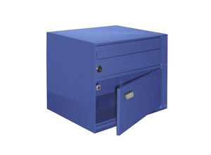 4260107690504 - Briefkasten BxHxT 390 x 315 x 310 mm Stahlblech pulverbeschichtet signalblau kaiserkraft