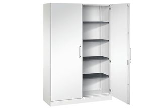 4062084629085 - Flügeltürenschrank ASISTO Höhe 1980 mm Breite 1200 mm 4 Fachböden verkehrsweiß verkehrsweiß C+P