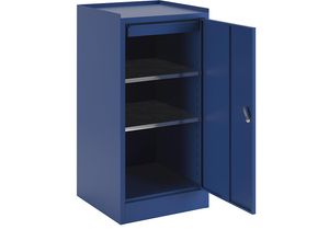 8697653675666 - eurokraft basic Werkzeugschrank mit 1 Schublade 2 Fachböden Höhenverstellraster 25 mm enzianblau RAL 5010
