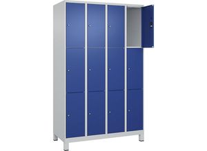 4066681681989 - Schließfachschrank Classic Plus enzianblau lichtgrau 080010-403 S10003 12 Schließfächer 1200 x 500 x 1950 cm 4066681681989 