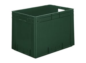4031022030603 - Schwerlast-Euro-Behälter Polypropylen Volumen 80 l LxBxH 600 x 400 x 420 mm Wände geschlossen Boden geschlossen grün VE 2 Stk kaiserkraft