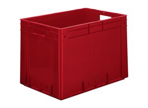 4031022030580 - Schwerlast-Euro-Behälter Polypropylen Volumen 80 l LxBxH 600 x 400 x 420 mm Wände geschlossen Boden geschlossen rot VE 2 Stk kaiserkraft