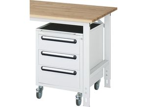 4040376095510 - Roll-Container HxBxT 690 x 490 x 600 mm 3 Schubladen lichtgrau RAU
