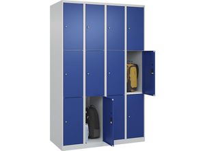 4067521352984 - Schließfachschrank Classic Plus enzianblau lichtgrau 080000-403 S10003 12 Schließfächer 1200 x 500 x 1850 cm 4067521352984 