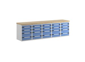 4061753265913 - eurokraft pro Werkbank Baukastensystem Serie 7000 20 Schubladen BxT 3000 x 700 mm