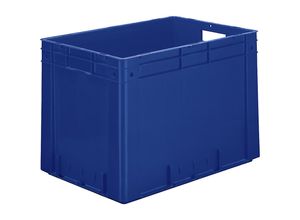 4031022030597 - Schwerlast-Euro-Behälter Polypropylen Volumen 80 l LxBxH 600 x 400 x 420 mm Wände geschlossen Boden geschlossen blau VE 2 Stk kaiserkraft
