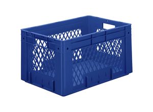4031022030511 - Schwerlast-Euro-Behälter Polypropylen Volumen 60 l LxBxH 600 x 400 x 320 mm Wände durchbrochen Boden geschlossen blau VE 2 Stk kaiserkraft