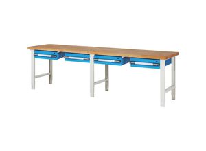 4061753265883 - eurokraft pro Werkbank Baukastensystem Serie 7000 4 Hängeschubladen BxT 3000 x 700 mm
