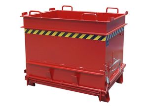 4052462043442 - eurokraft pro Baustoffcontainer BC mit Steinklammer-Entriegelung BxH 1310 x 1160 mm feuerrot
