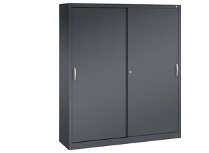 4052574992942 - ACURADO Schiebetürenschrank 8 Fachböden HxBxT 1950 x 1600 x 400 mm schwarzgrau C+P