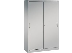 4053597270871 - C+P Schiebetürenschrank Acurado H1950xB1200xT500mm Korpus Weißaluminium Fronten Weißaluminium Anzahl Fächer 4