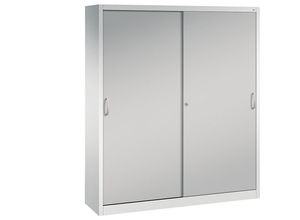4057706965399 - C+P Schiebetürenschrank Acurado H1950xB1600xT400mm Korpus Lichtgrau Fronten Weißaluminium Anzahl Fächer 8
