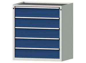 4014641094171 - Schubladenschrank BxT 910 x 675 mm Schubladentraglast 200 kg 5 Schubladen Höhe 980 mm Front enzianblau ANKE
