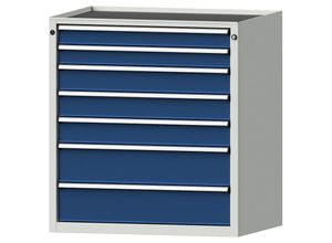 4014641094256 - Schubladenschrank BxT 910 x 675 mm Schubladentraglast 200 kg 7 Schubladen Höhe 980 mm Front enzianblau ANKE