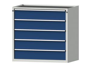 4014641094430 - Schubladenschrank BxT 1060 x 675 mm Schubladentraglast 200 kg 5 Schubladen Höhe 980 mm Front enzianblau ANKE