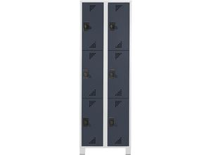 4061753011268 - eurokraft pro Schließfachschrank Fachhöhe 558 mm HxBxT 1800 x 600 x 500 mm 6 Abteile Korpus lichtgrau Türen anthrazitgrau