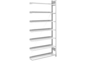 4250623707626 - Akten-Steckregal RAL 7035 Regalhöhe 2350 mm einseitig Anbauregal BxT 1000 x 300 mm hofe