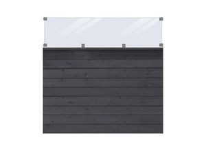 5703393712769 - PLUS Klink Profilzaun mit Glas Holz BxH 1740 x 1630 mm schwarz kaiserkraft