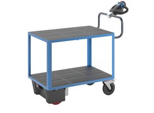 4061753236999 - eurokraft pro Montagewagen mit Elektroantrieb 2 Etagen aus Kunststoff LxBxH 1470 x 700 x 1300 mm blau
